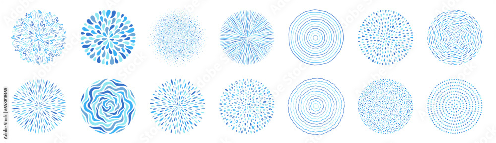 Round shapes, graphic elements big collection, set. Frame templates ...
