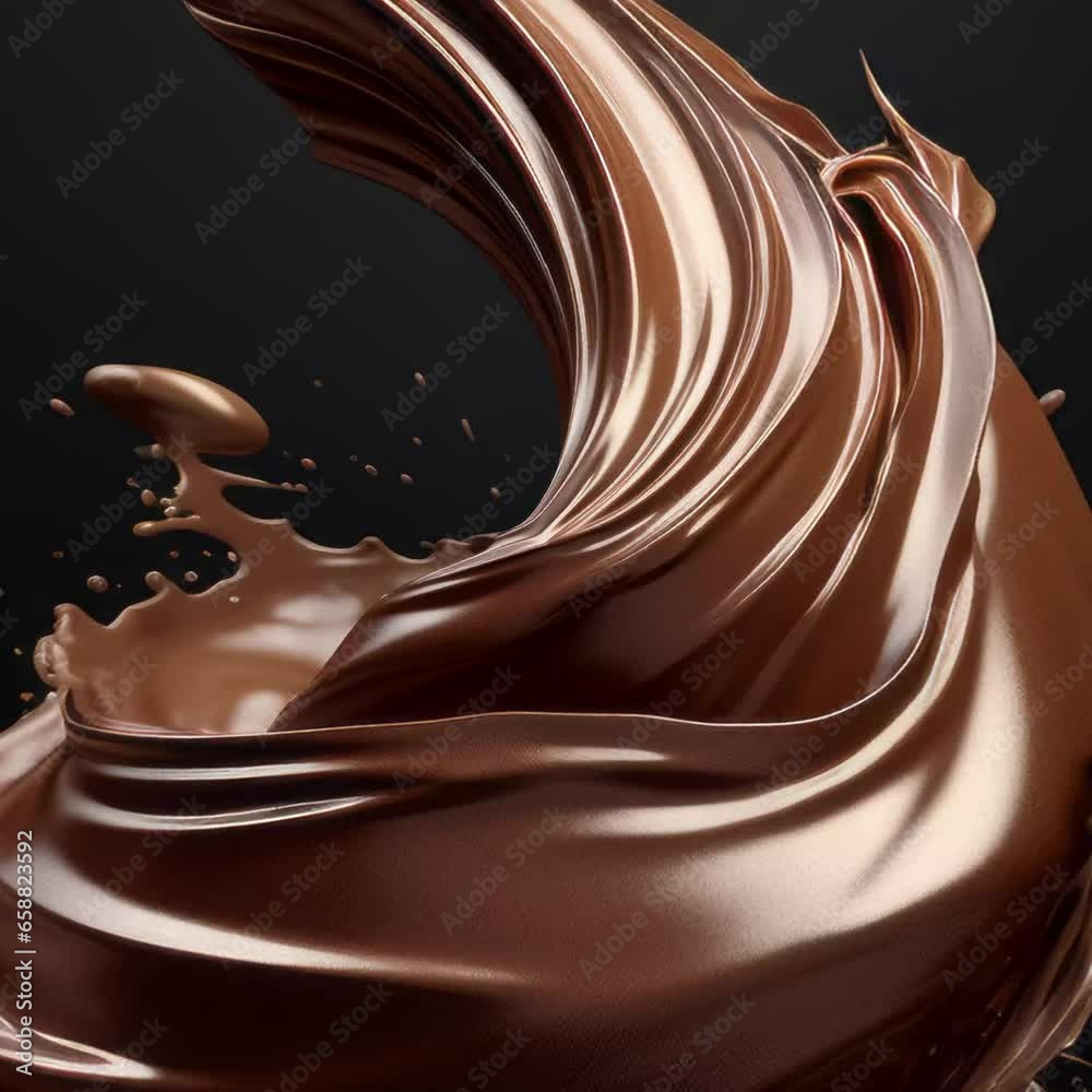Liquid chocolate background. Chocolate Wavy Cream Animation. Looped 3d ...