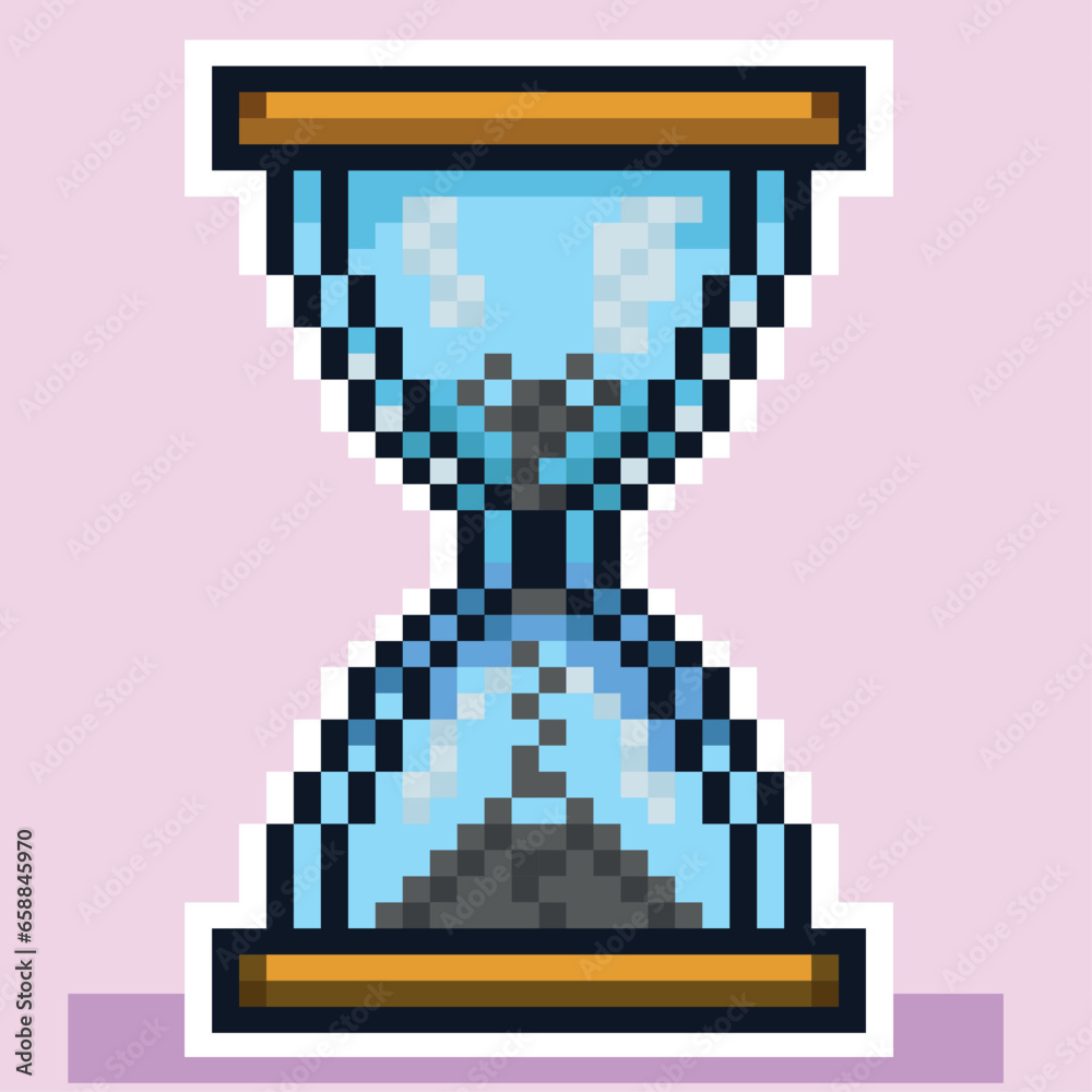 hourglass pixel art,time counting vector pixel art Stock Vector | Adobe ...