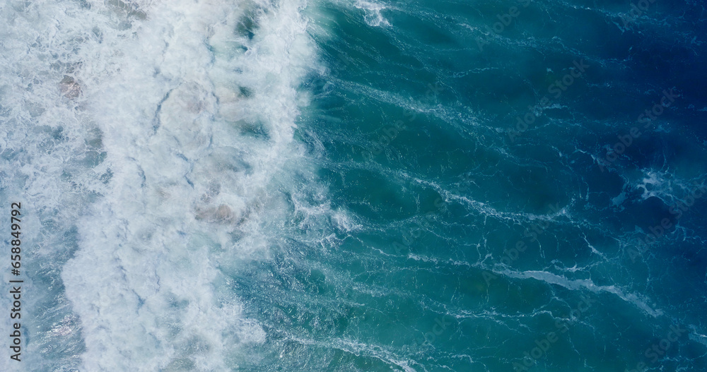 Slow motion sea wave Vitality of blue energy and clear ocean water ...