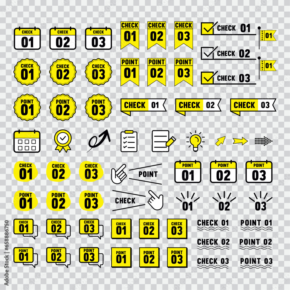 Checks And Points Simple design decoration set of checks and points ...