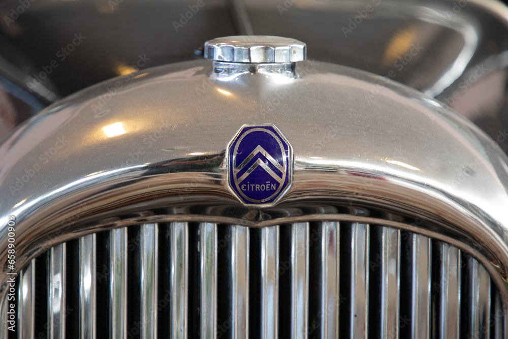 citroen old grill logo brand and sign text classic vintage car in ...