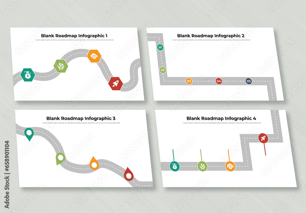 Blank Roadmap Infographic Design Stock Template | Adobe Stock