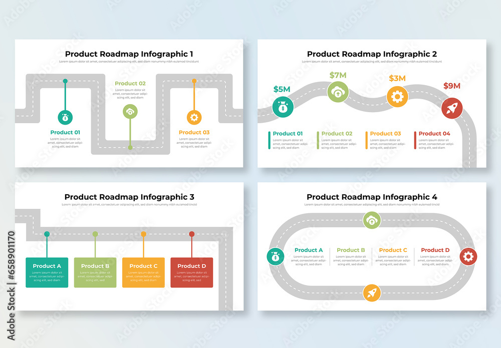 Product Roadmap Infographic Design Stock Template | Adobe Stock