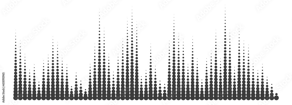 Audio histogram. Signal frequency distribution black chart Stock ...