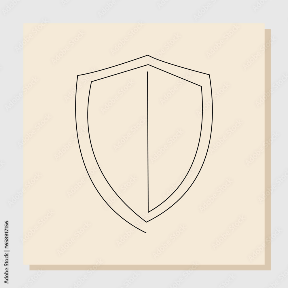 Vetor de Continuous line drawing art of Shield protection. Vector ...