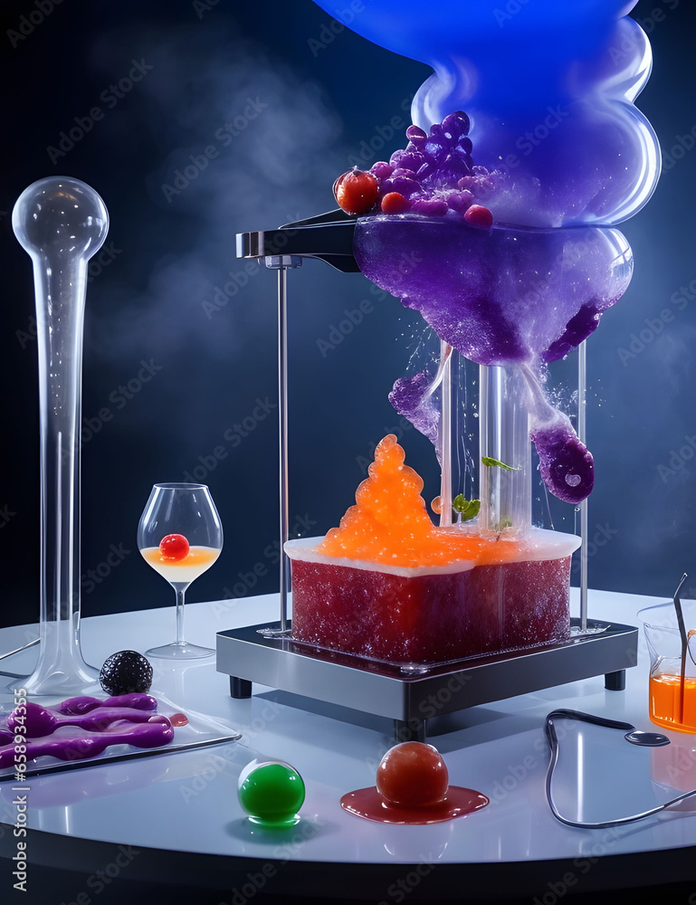 Explore culinary innovation in a molecular gastronomy lab. Avant-garde ...