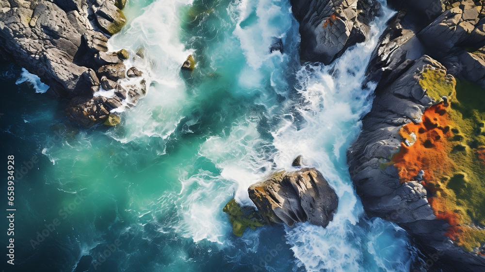 Ocean Blue Tides Tidal Waves Sea Shore Islands Template Background ...