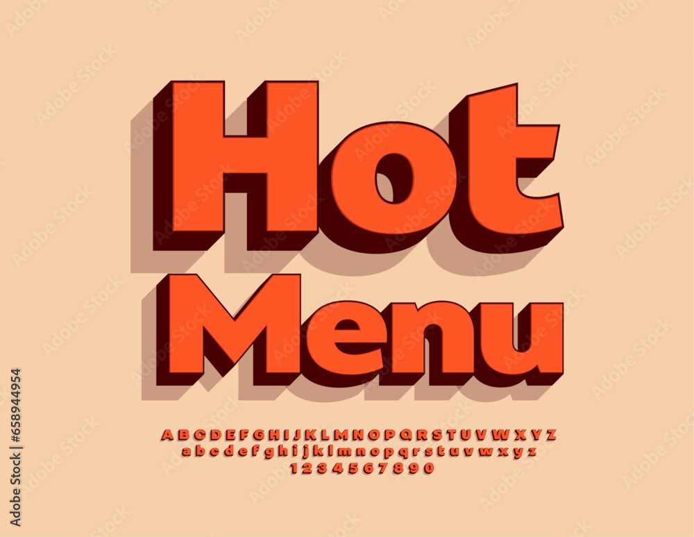 Vecteur Stock Vector Advertising Banner Hot Menu For Cafe Menu Restaurant Bright Red Font