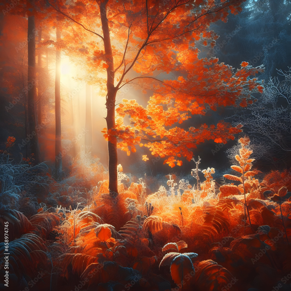 "Mystical Autumn Forest: Enchanted Woods Shrouded in Tranquil Fog ...
