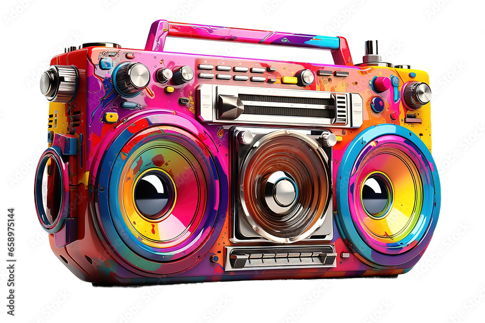 Funny Boom Box on isolated PNG Background. Generative Ai. Stock ...