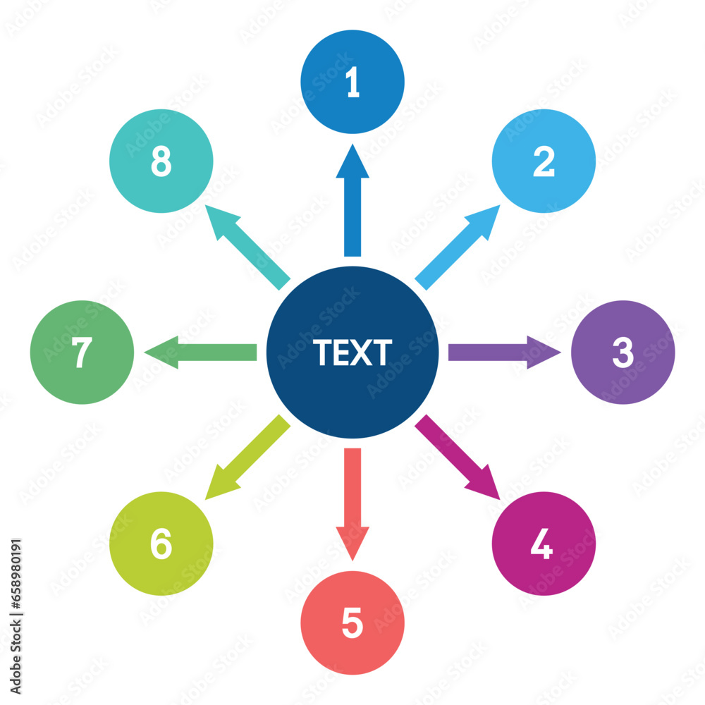 Circle shape infographic diagram with 8 arrows template,infographic ...