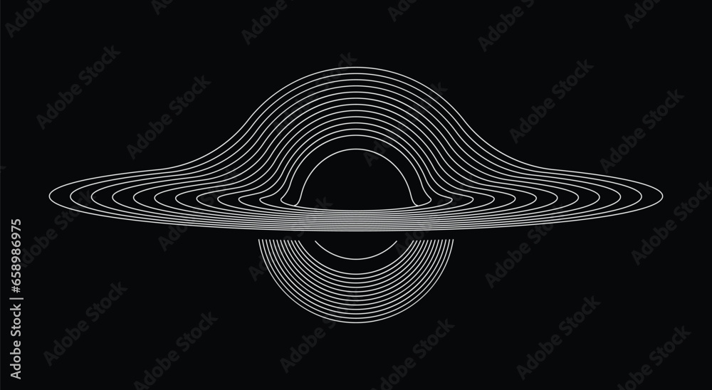 Giant Black Hole with Spiraling Rings of Light Warping Outer Space and ...