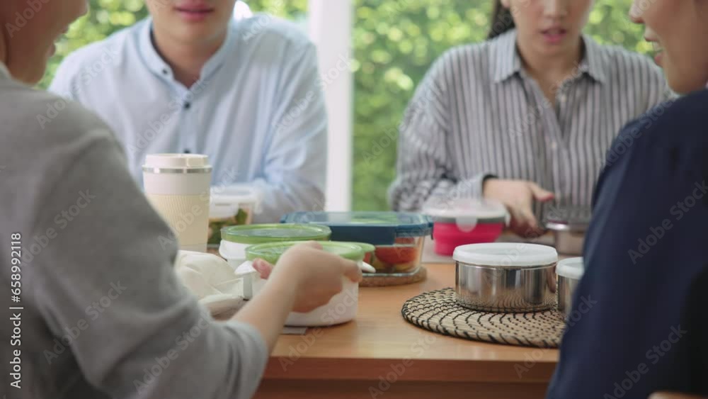 Gen Z asia people group save the planet earth relax eating food go ...