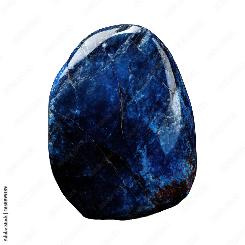 A vibrant blue stone with sparkling facets and deep hues, shining ...