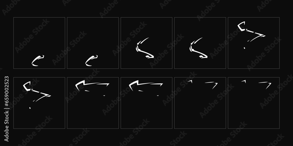 Magic lightning fx animation. energy light fx sprite for game, thunder ...