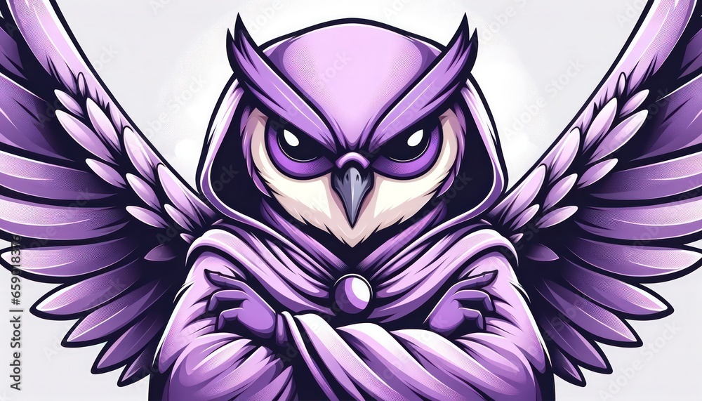 A soft lavender owl avatar is set against a subtle backdrop, showcasing ...