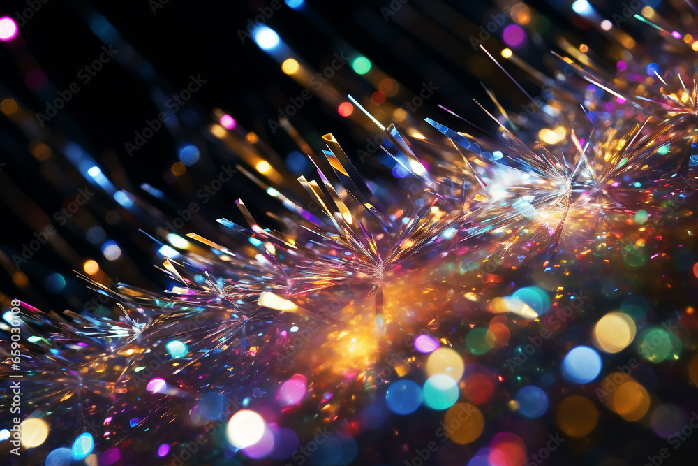 Abstract fancy and festive background of sparkles, rainbow spectrum ...