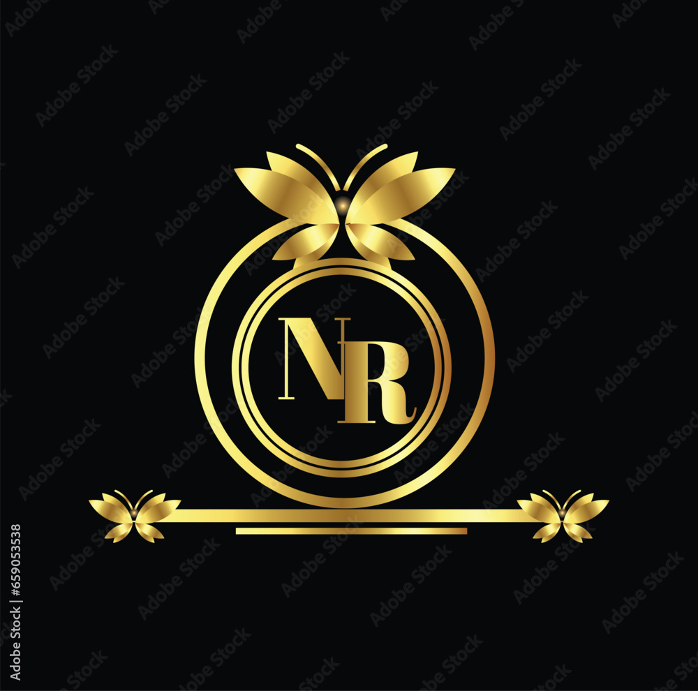 NR logo, NR icon, NR letter, NR vector, technology, business, art ...