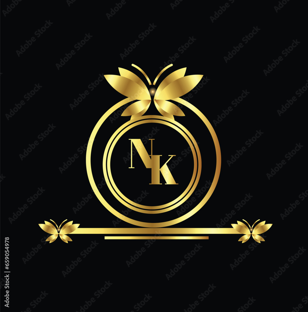 NK logo, NK icon, NK letter, NK vector, technology, business, art ...