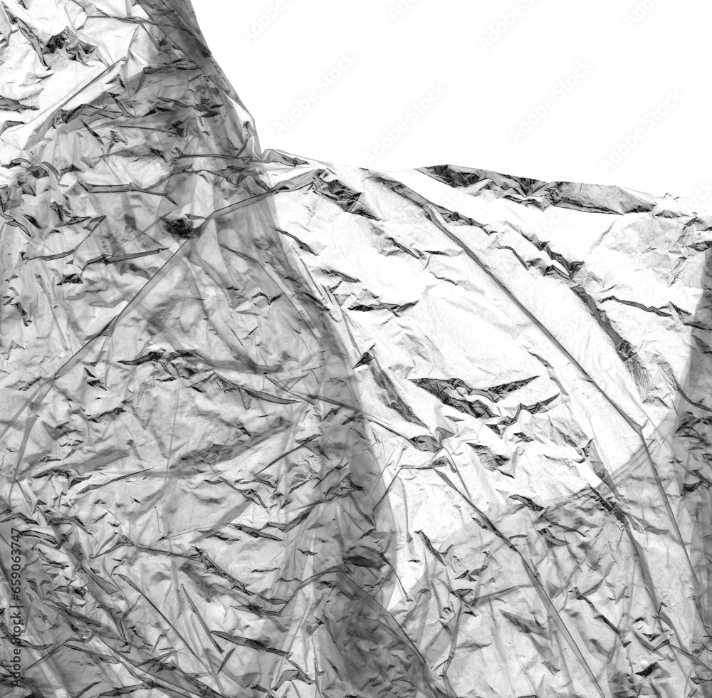 Wrinkled plastic wrap texture on transparent background wallpaper ...