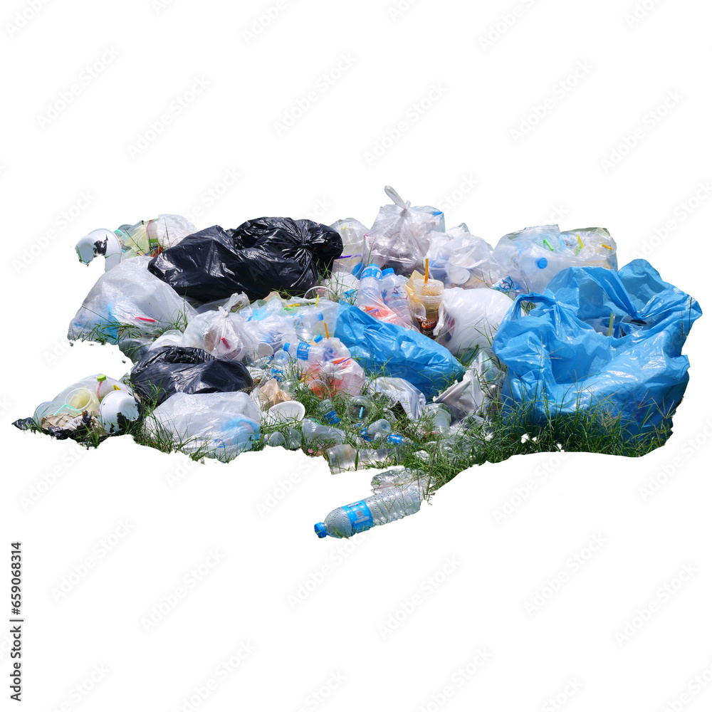 Pile of plastic garbage on transparent background PNG Stock Photo ...