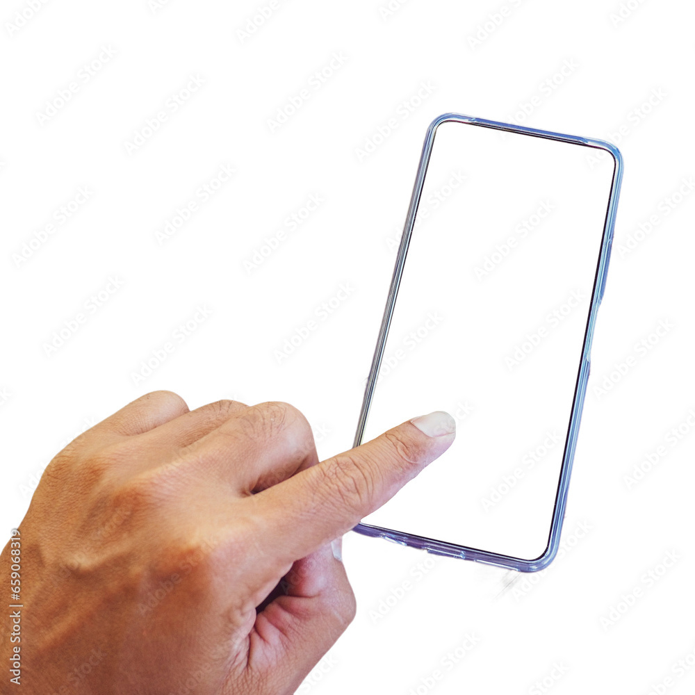 Hands operating mobile phones on transparent background PNG Stock Photo ...