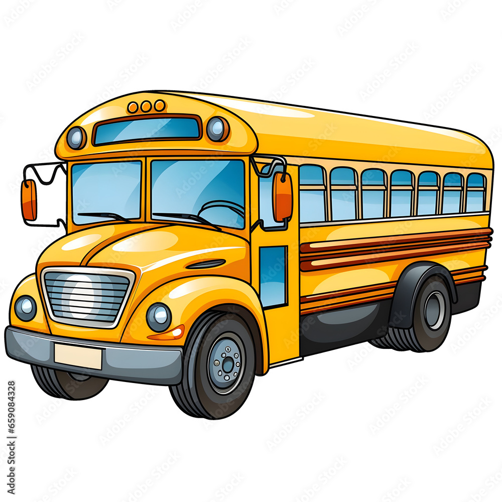 clipart of School Bus, cartoon school clipart, transparent background ...