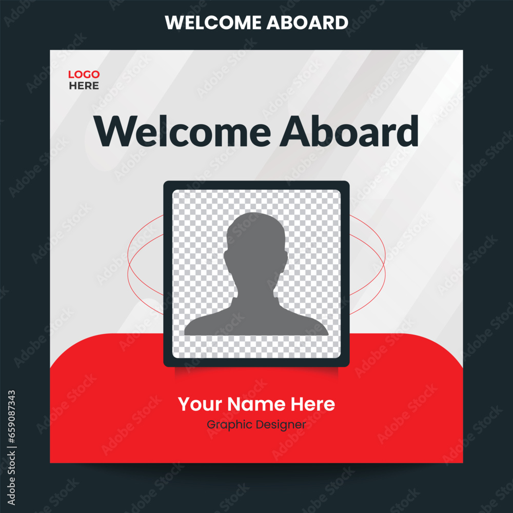 Welcome To The Team Social Media Post Design Vector Welcome Sign Board ...