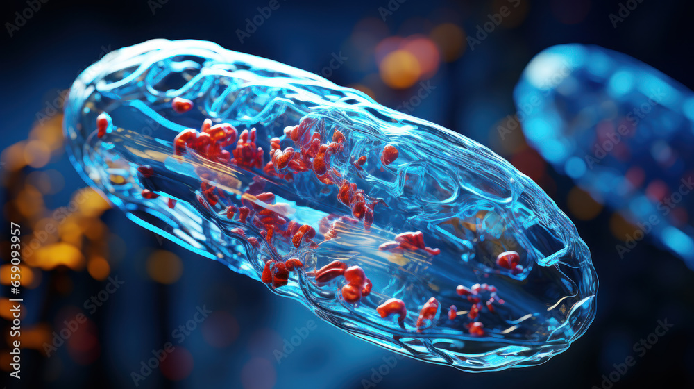 Mitochondria Unveiled: Ultra-Realistic Blue Vision. Generative AI Stock ...