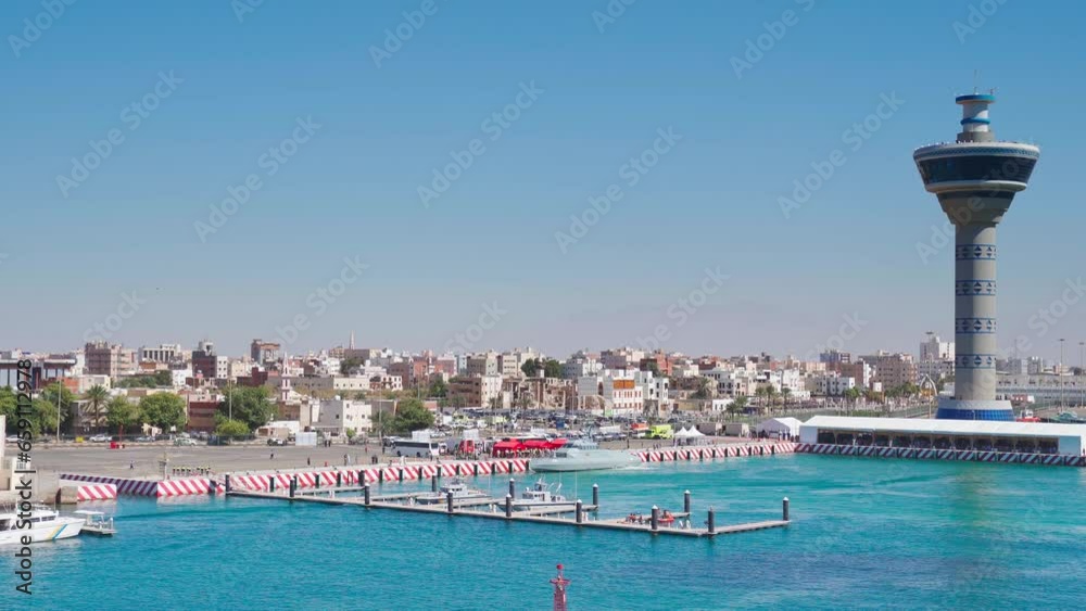 Yanbu, Saudi Arabia - Mar 16 2023, 4k, Aerial view panorama marina and ...
