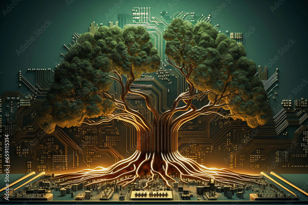 Tree growing a circuit board and integrated as organic processor ...
