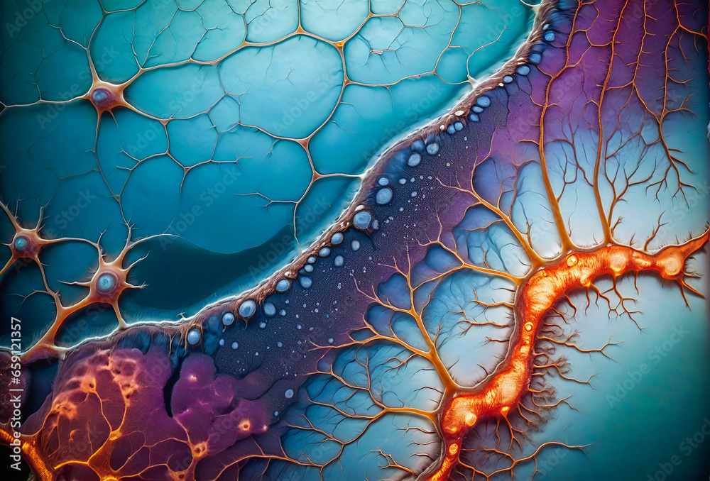 Under the microscope- background macro for scientific medical concept ...