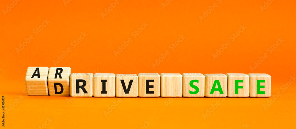 Drive and arrive safe symbol. Concept words Drive safe Arrive safe on ...