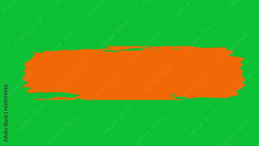 Vidéo Stock Orange color brush stroke animation on green screen. Brush ...