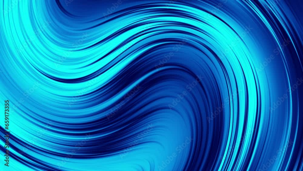 Animated background with linear waves with shades of blue color, from ...
