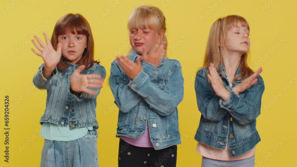 Dont want to look at this, awful. Teenage girls closing eyes with hand ...