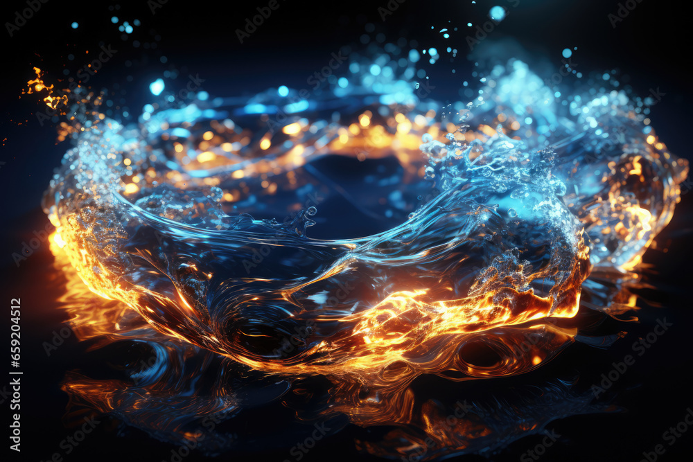 A vivid blue arc of electricity leaping between two electrodes ...