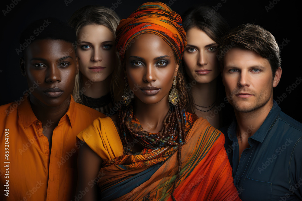 A mosaic of diverse faces united against stereotypes, illustrating the ...