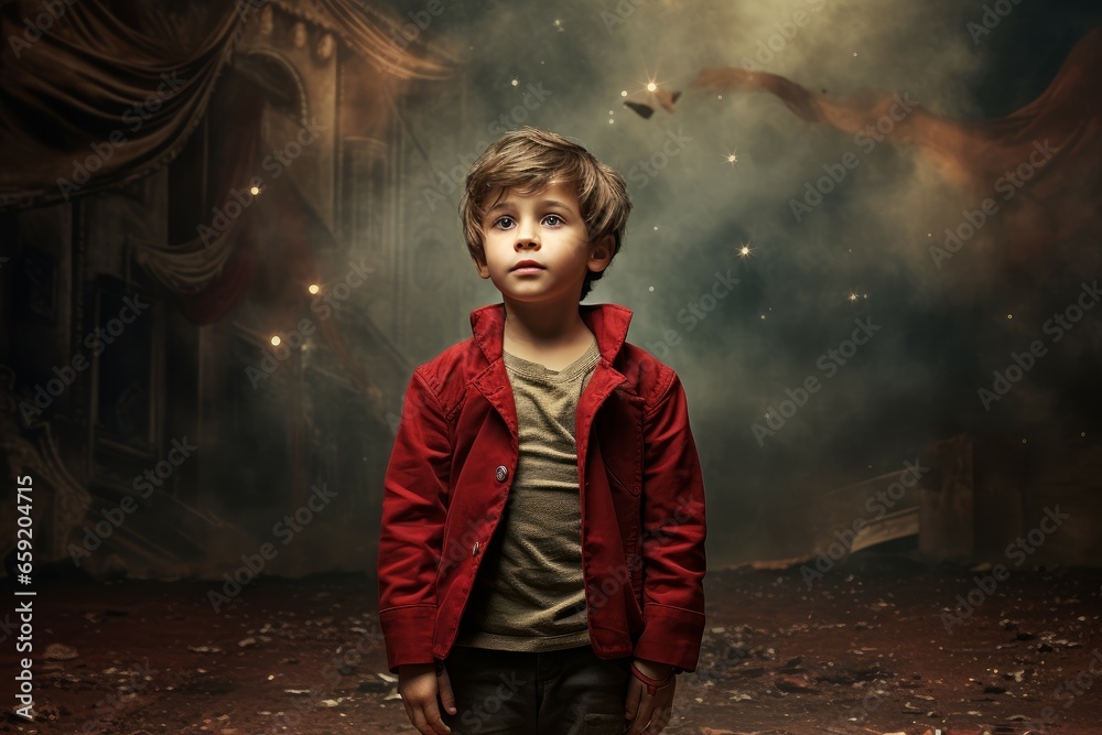 Charming Actor boy in small theater. Comedian role. Generate Ai Stock ...