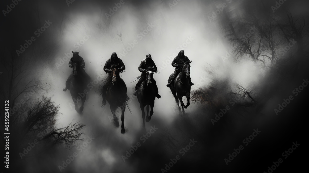 The four - 4 - horsemen of the apocalypse - Armageddon - end of the ...
