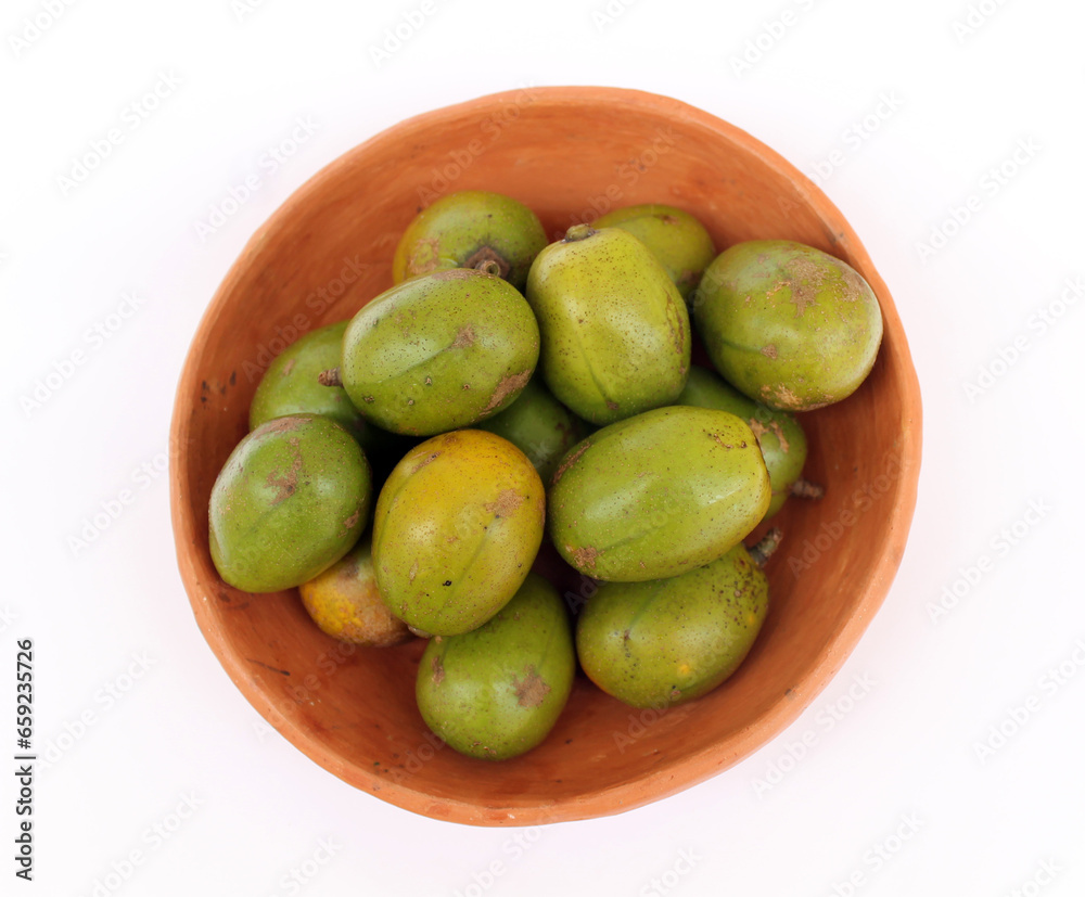 Tropical fruit from Brazil: Caja. Citrus fruit from Latin America in a ...