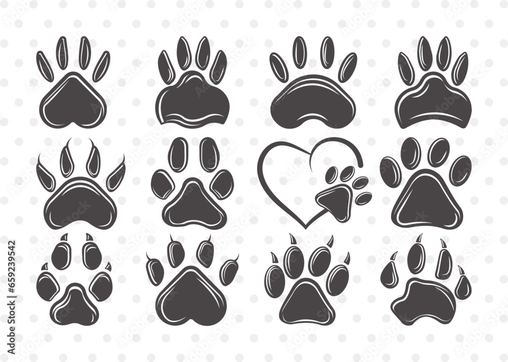 Dog Paw Silhouette SVG Cut File | Pawprint Svg | Pet Paw Print Svg ...