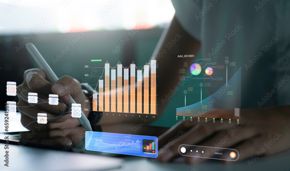 Poster Business analytics dashboard with KPI, charts and metrics to ...