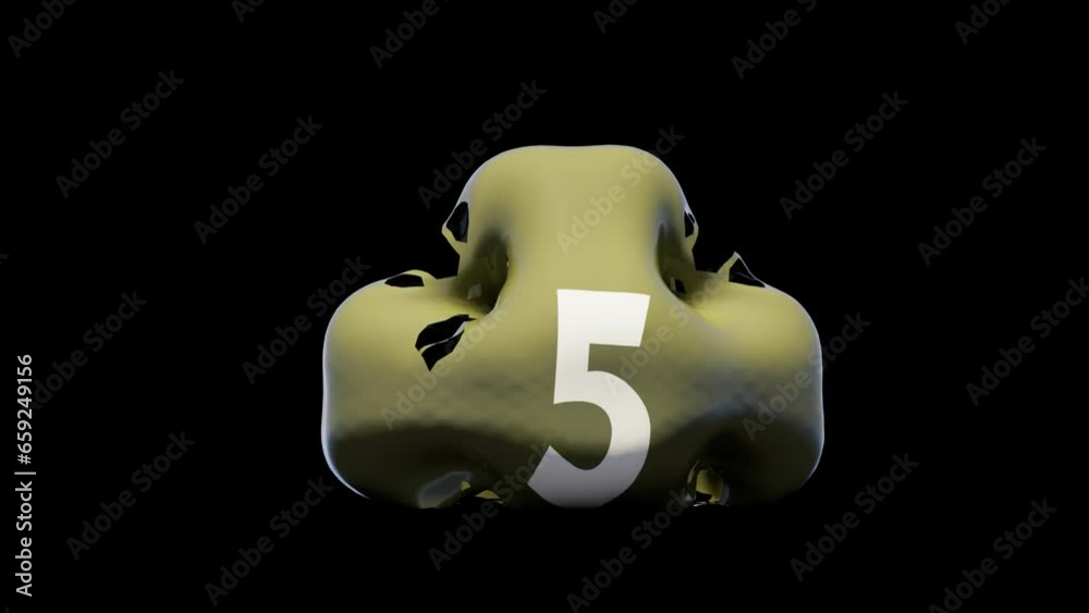 Vidéo Stock animated imitation of the rubber number "5" with an ...