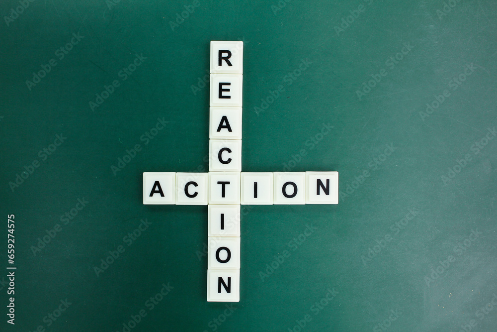 letters of the alphabet with action and reaction words. the concept of ...