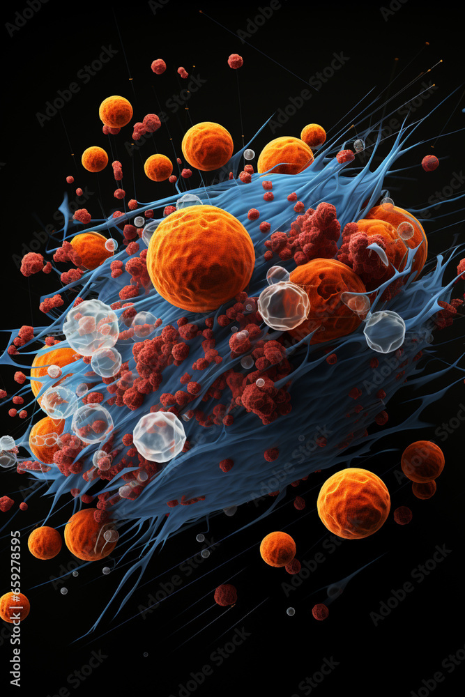 A comprehensive image of a leukemic blood smear, indicating an elevated ...