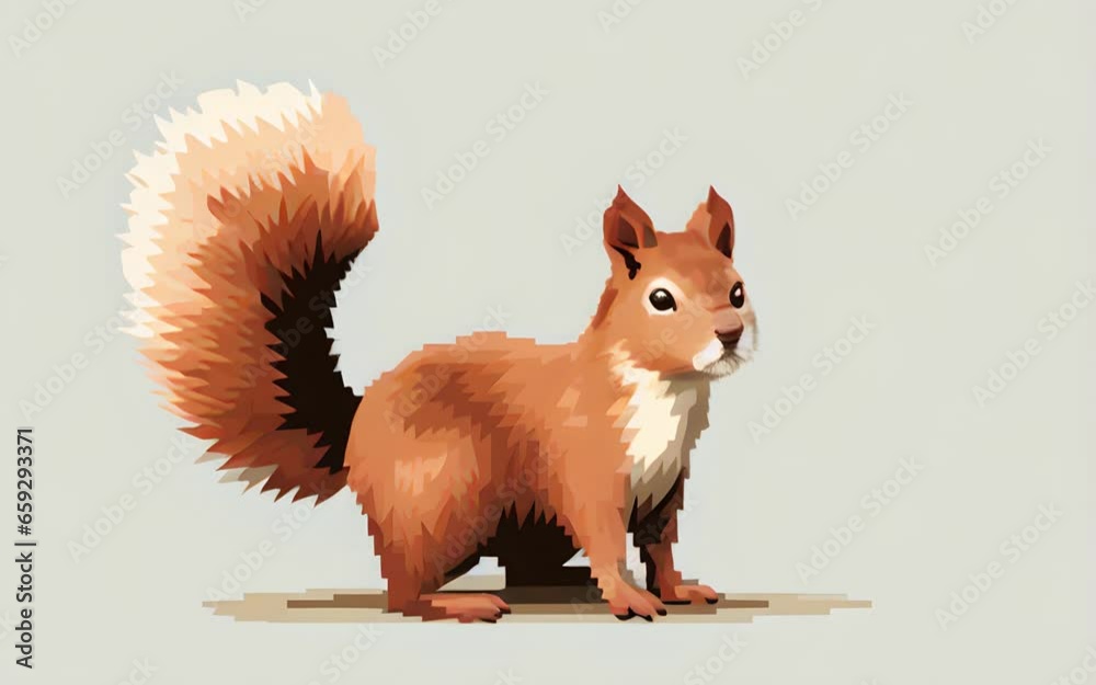 Pixel squirrel. Pixel art concept. Cartoon style. Generative AI Stock ...
