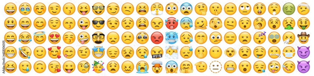 Vetor de WhatsApp Emoticons Collection Complete Set October 2023 do ...