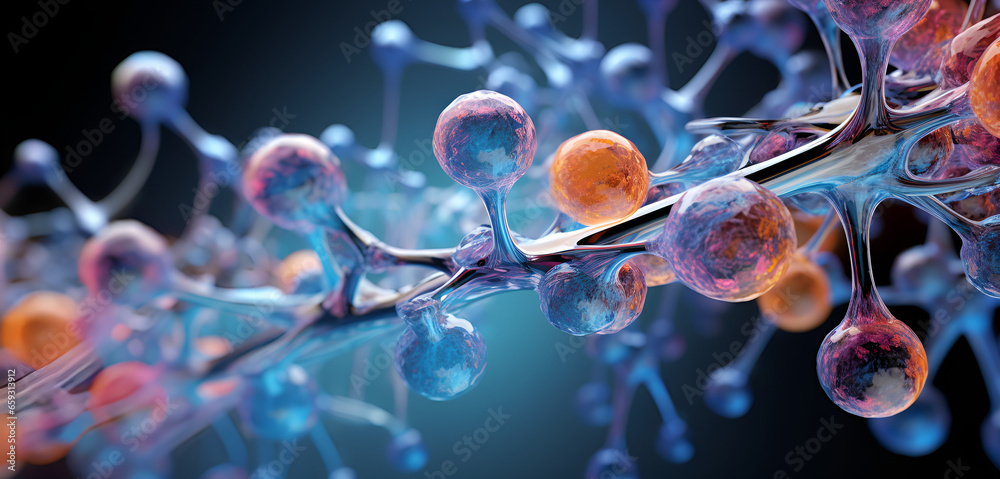 High-Resolution Close-Up of Proteins Molecule Structure Revealing ...